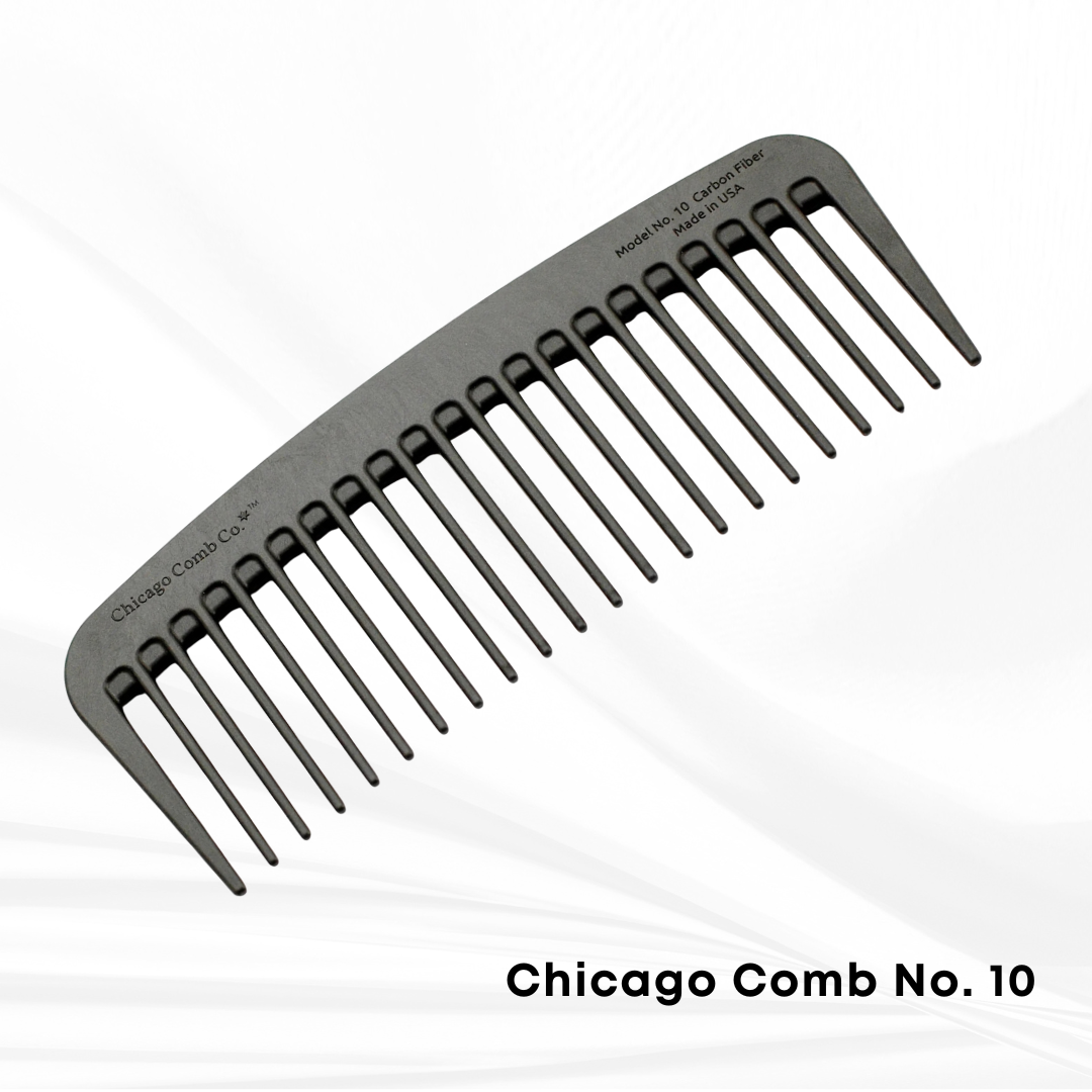 Chicago Comb Model 10 | Carbon Fiber Beard Comb | Johnnie Ray