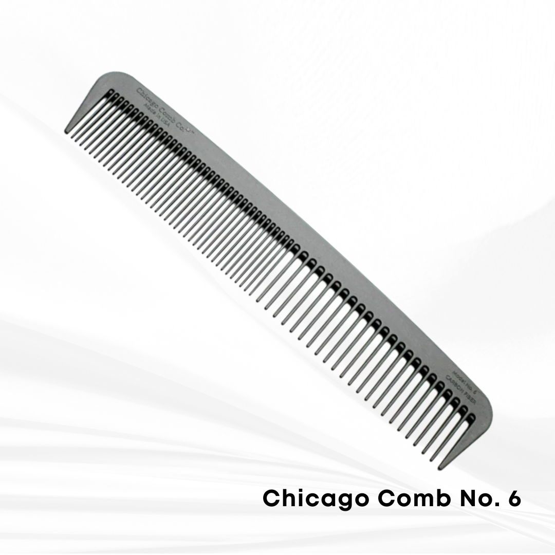 Chicago Comb Model 6 | Carbon Fiber Beard Comb | Johnnie Ray