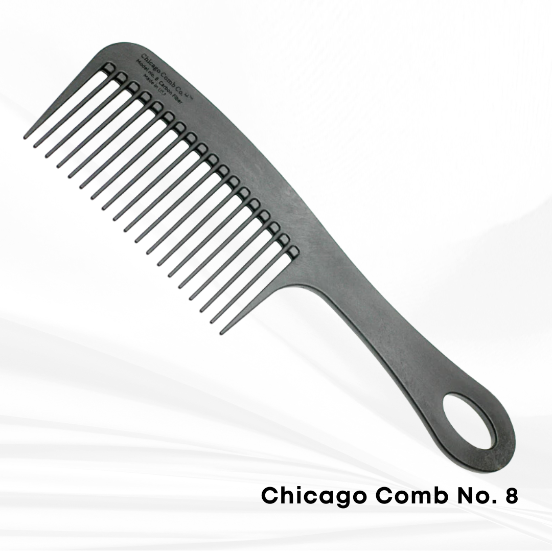 Chicago Comb Model 8 | Carbon Fiber Beard Comb | Johnnie Ray